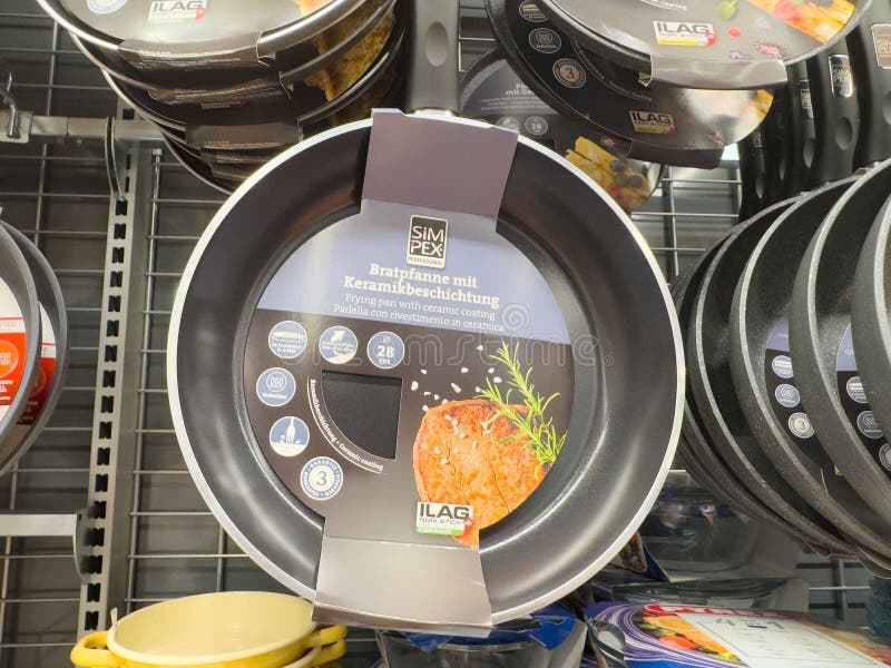 Ceramic-coated Frying Pan on Display in Store Aisle Editorial Image ...