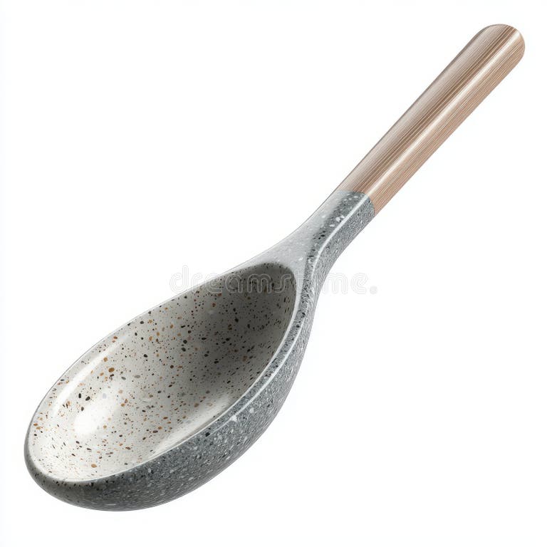 Ceramic Concrete Spoon, 3D Render, Isolated on a White Background Stock ...
