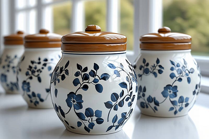 Ceramic Containers with Lid for Storing Groceries in a Rustic Style on ...