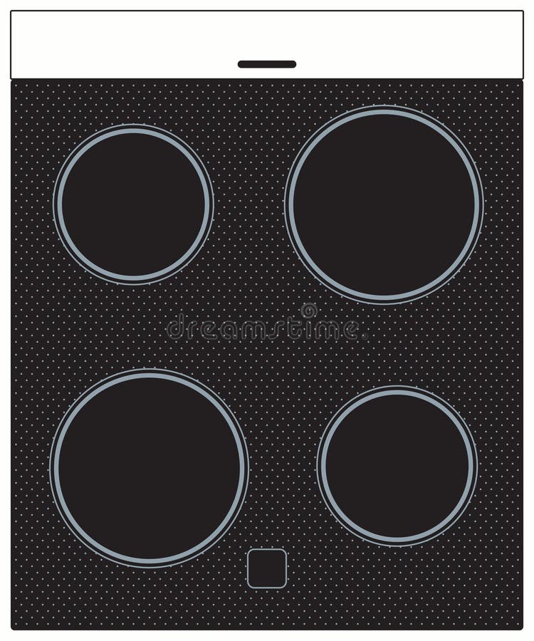 Ceramic Cooker Surface. Electric Hob Stock Vector - Illustration of ...