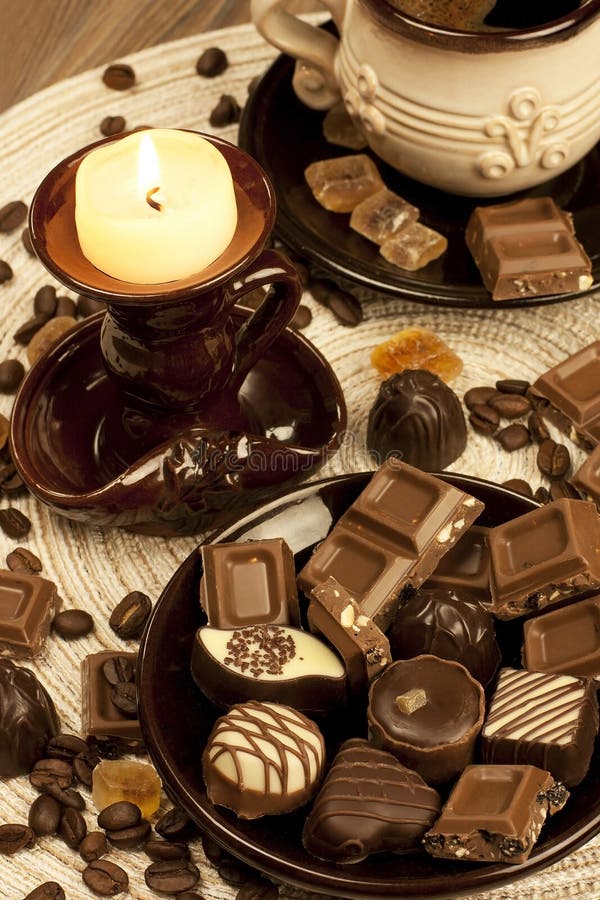 Ceramic Cup of Espresso Full of Coffee with Chocolate Stock Photo ...