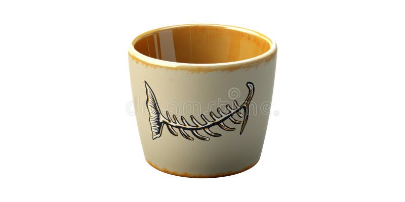 Ceramic Cup with Fishbone Design. Unique Artistic Pottery for Home ...