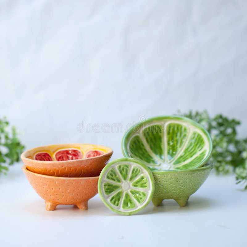 Ceramic Cup in the Form of Half a Lime. Stock Photo - Image of drink ...
