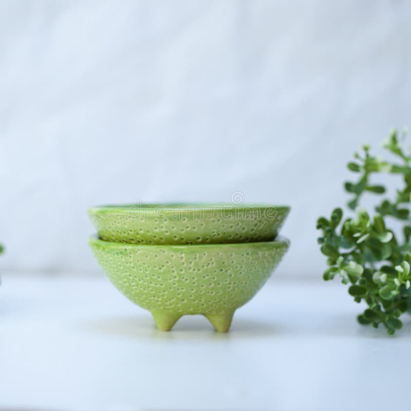 Ceramic Cup in the Form of Half a Lime. Stock Image - Image of orange ...
