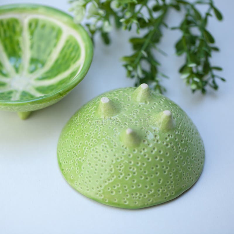 Ceramic Cup in the Form of Half a Lime. Stock Image - Image of organic ...
