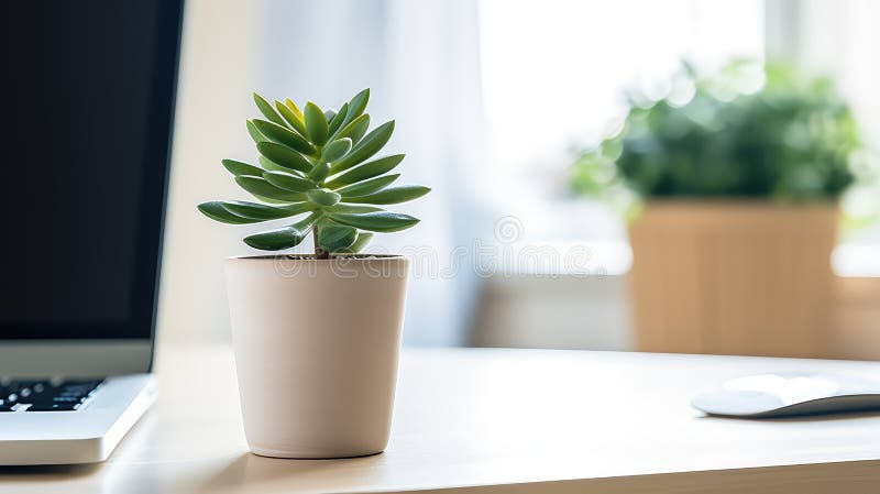 Ceramic desk plants stock illustration. Illustration of small - 336022018