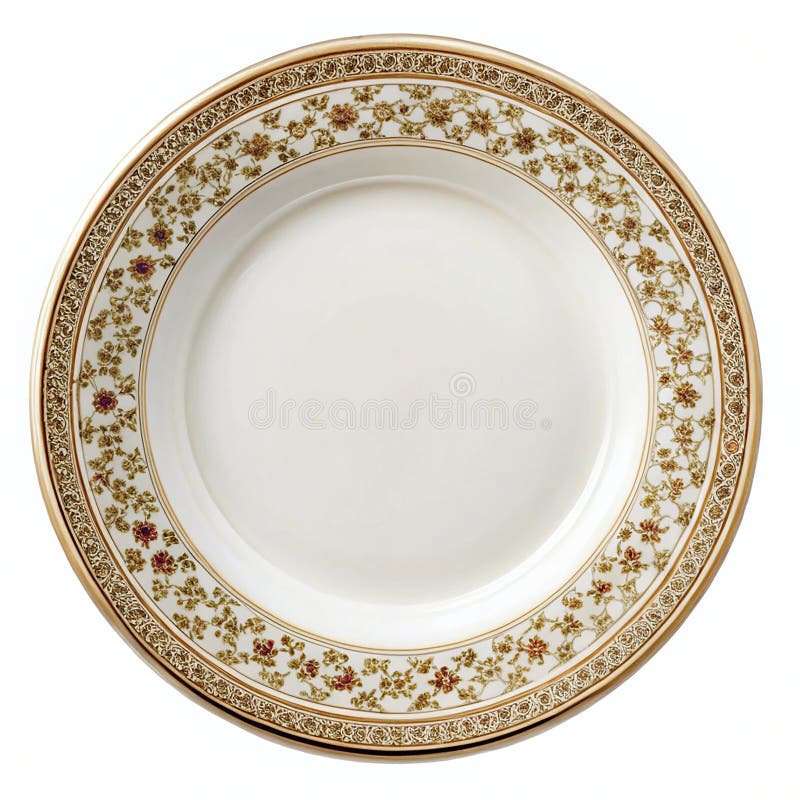 Ceramic Dinner Plate Isolated on White Background Stock Illustration ...