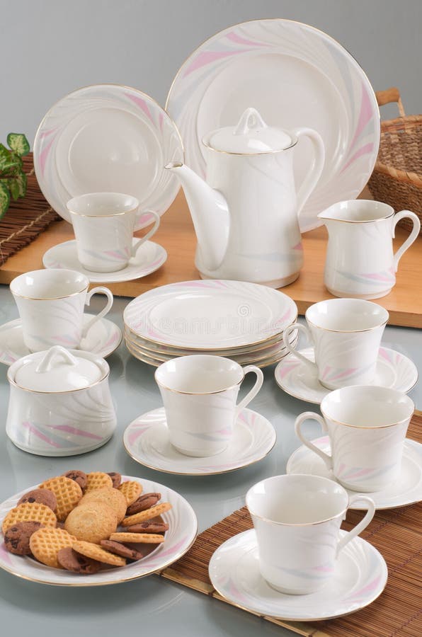 Ceramic dinner set stock image. Image of group, plate - 12086945