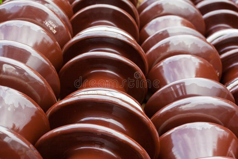 Ceramic disc insulators stock photo. Image of network - 265453182