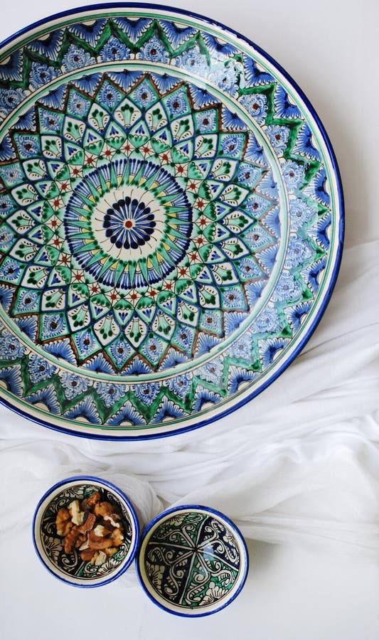 Ceramic Dish with Asian Pattern Stock Image - Image of empty ...