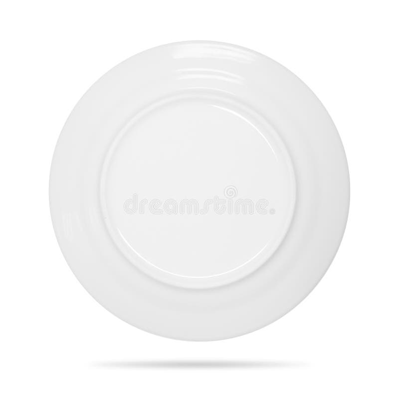 Ceramic Dish Isolated on White Background. Back View of Blank Plate ...