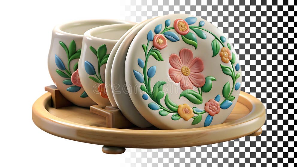 Ceramic Dishes Set Floral Pattern Tableware Kitchenware Serving Dishes ...