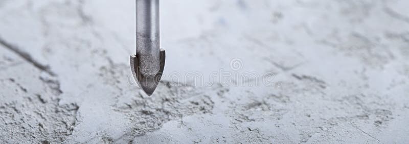 Ceramic Drill Bit Make Holes in Concrete Wall with Industrial Drill ...