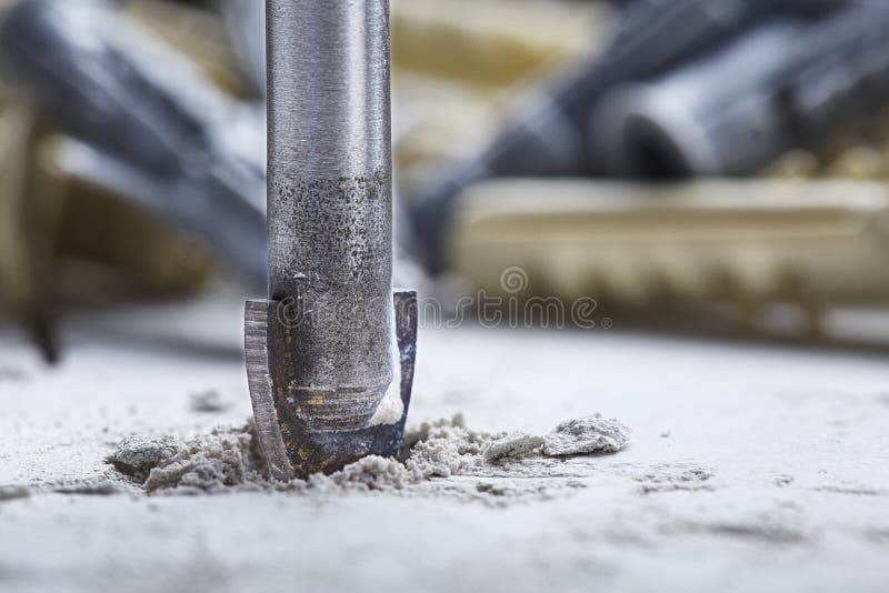 Ceramic Drill Bit Make Holes in Concrete Wall with Industrial Drill ...