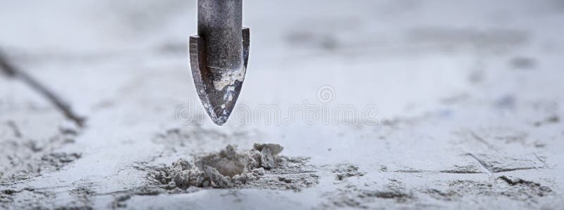 Ceramic Drill Bit Make Holes in Concrete Wall with Industrial Drill ...