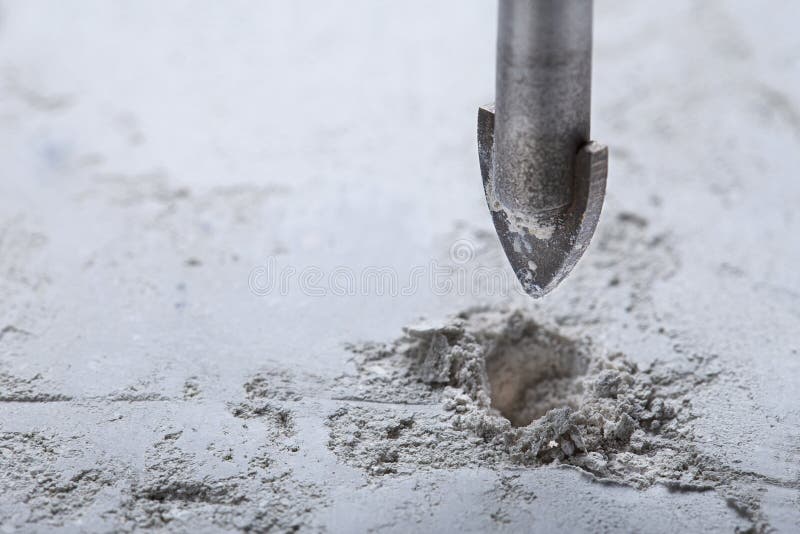 Ceramic Drill Bit Make Holes in Concrete Wall with Industrial Drill ...