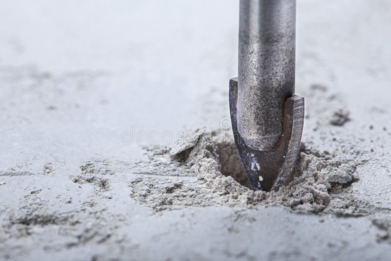 Ceramic Drill Bit Make Holes in Concrete Wall with Industrial Drill ...