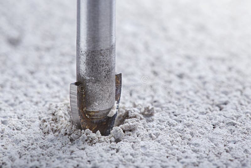 Ceramic Drill Bit Make Holes in Concrete Wall with Industrial Drill ...