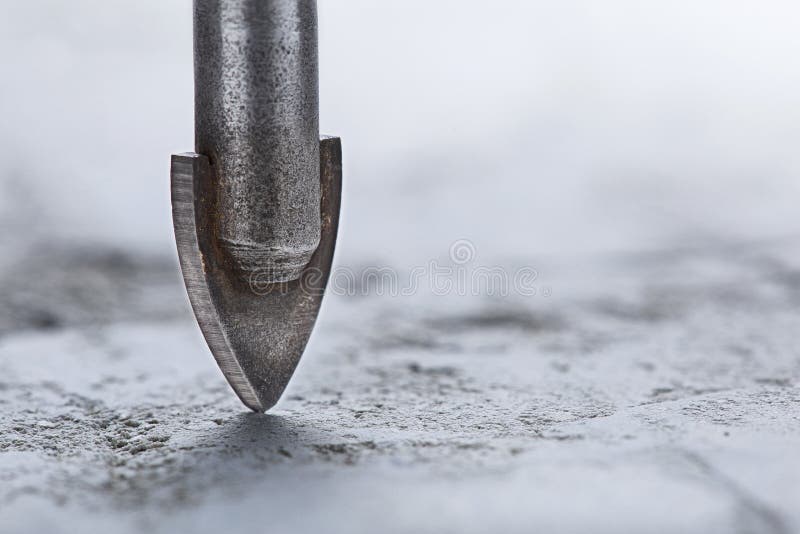 Ceramic Drill Bit Make Holes in Concrete Wall with Industrial Drill ...
