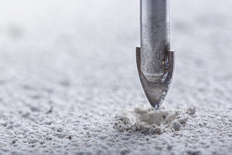 Ceramic Drill Bit Make Holes in Concrete Wall with Industrial Drill ...