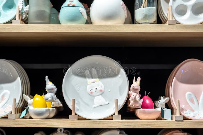 Easter Ceramic Items on the Shelves of the Gift and Decor Shop Stock ...