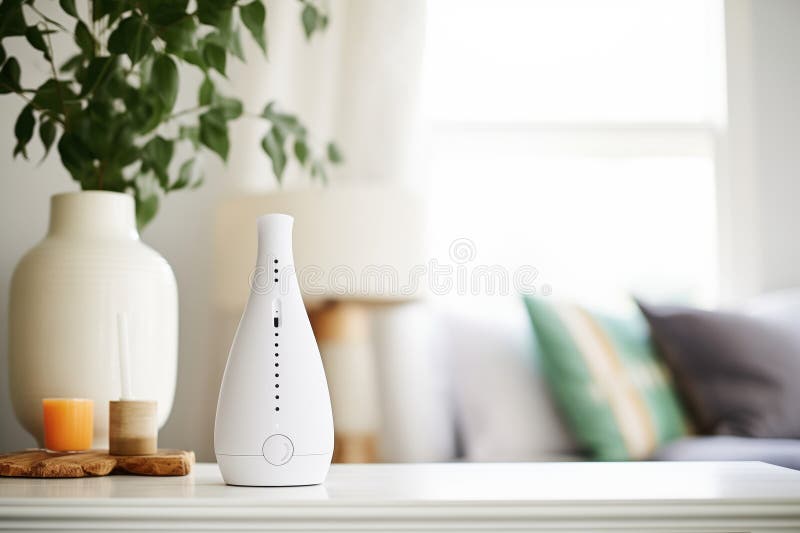 Ceramic Essential Oil Diffuser Releasing Steam into a Calm Room Stock ...