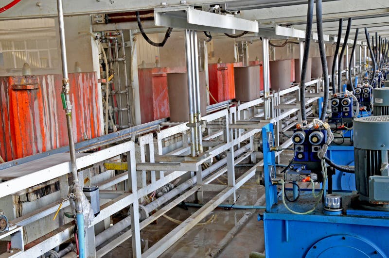 Ceramic factory equipment stock image. Image of packing - 220291391