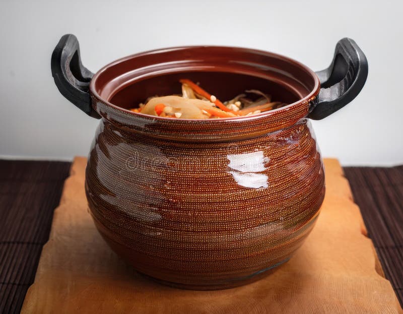 A Ceramic Fermentation Pot Used for Making Homemade Kimchi Stock ...