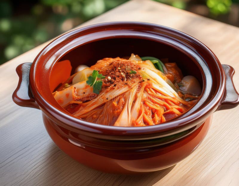 A Ceramic Fermentation Pot Used for Making Homemade Kimchi Stock ...
