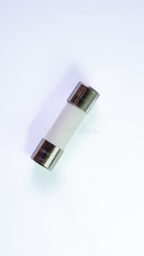 Ceramic Fuse, Metal Top and Bottom, White Background, Macro Photography ...