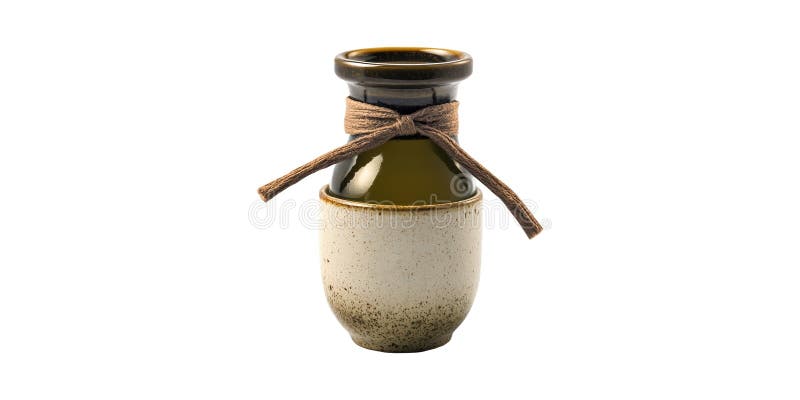 Ceramic and Glass Bottle with Twine. Rustic Decorative Container for ...