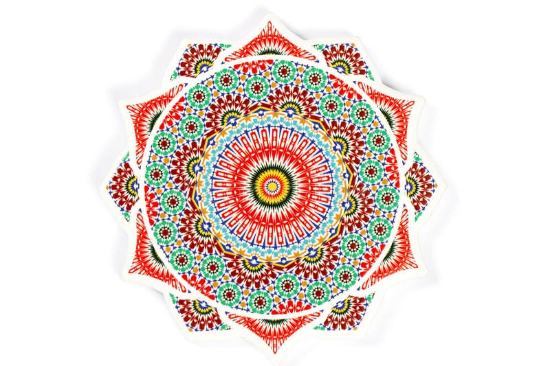 Ceramic Glass Coaster with Geometic Pattern in Moroccan Style Stock ...