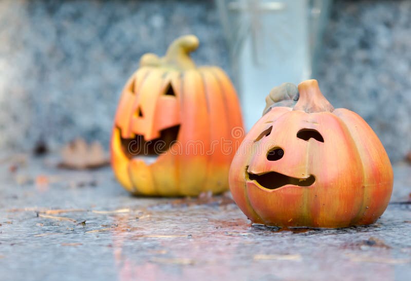 Ceramic halloween pumpkins stock photo. Image of jack - 35474558