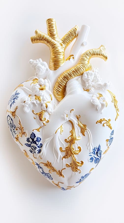 This Ceramic Heart Sculpture Showcases Elegant Patterns and Unique ...