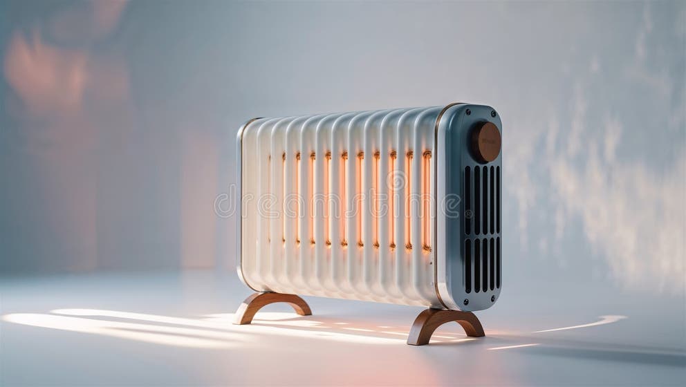 Photorealistic Image of a Ceramic Heater with Soft Light on a White ...