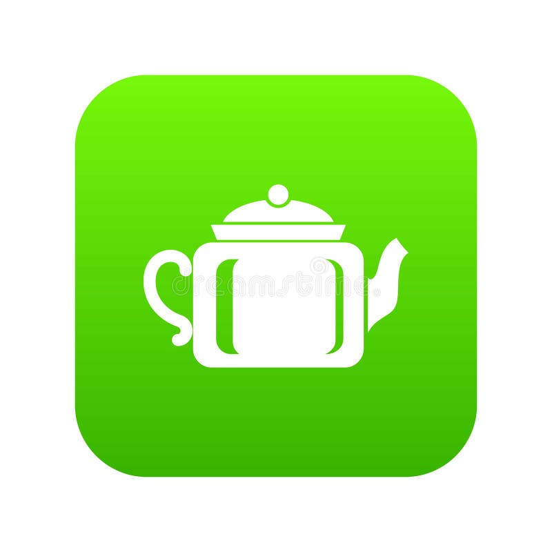 Ceramic Kettle Icon, Simple Style Stock Vector - Illustration of green ...