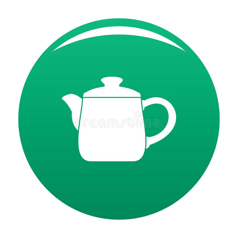 Ceramic Kettle Icon Vector Green Stock Vector - Illustration of icon ...