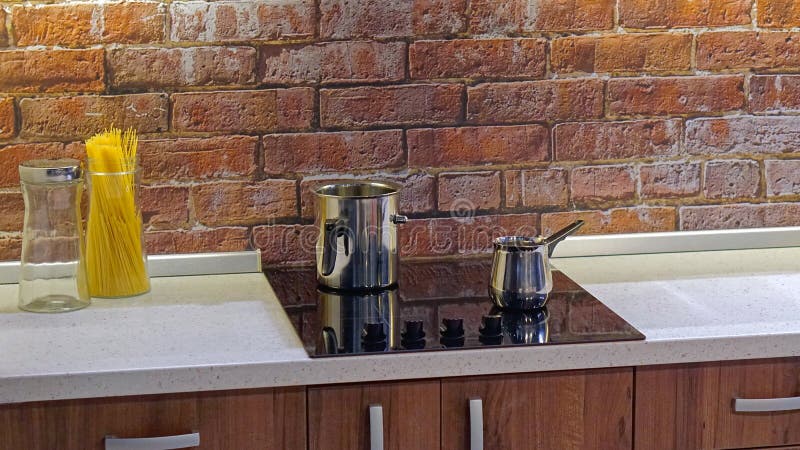 Ceramic kitchen stove stock photo. Image of steel, modern - 250752740