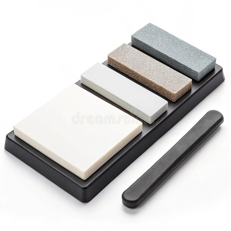 Ceramic Knife Sharpening Tool with Abrasive Stones Isolated on White ...
