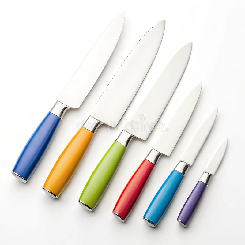 Ceramic Knives Color Coded Handles Set Stock Illustration ...