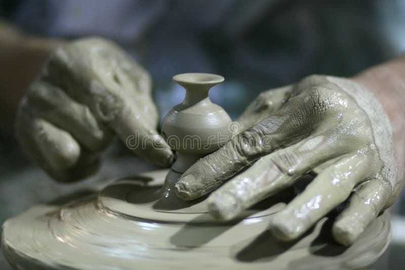 Ceramic stock image. Image of hands, vase, work, handicraft - 49448497