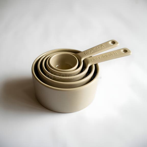 Ceramic Measuring Cups Set Nested on White Stock Illustration ...