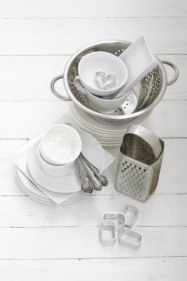 Ceramic and metal dishes stock photo. Image of dishware - 15128378