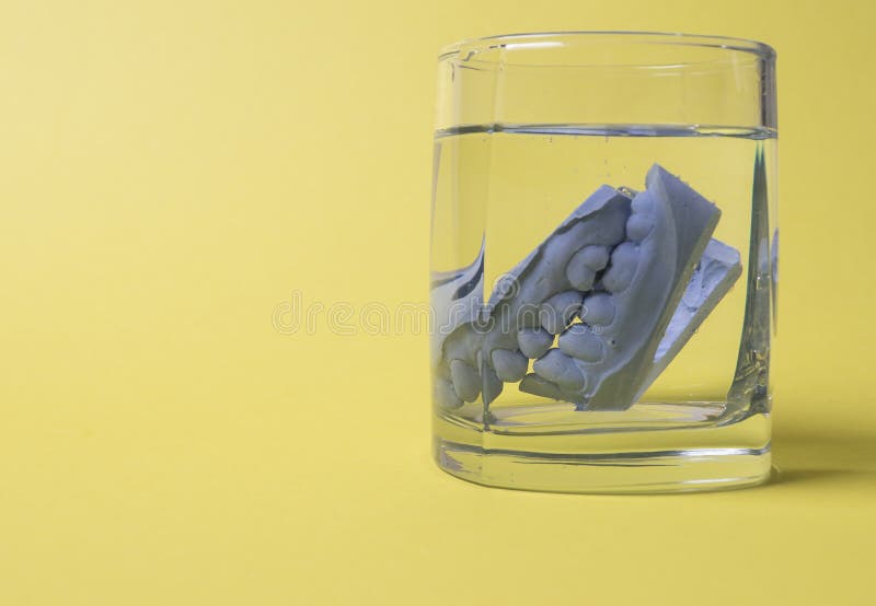 Ceramic Model of Human Teeth in a Glass Stock Photo - Image of filling ...