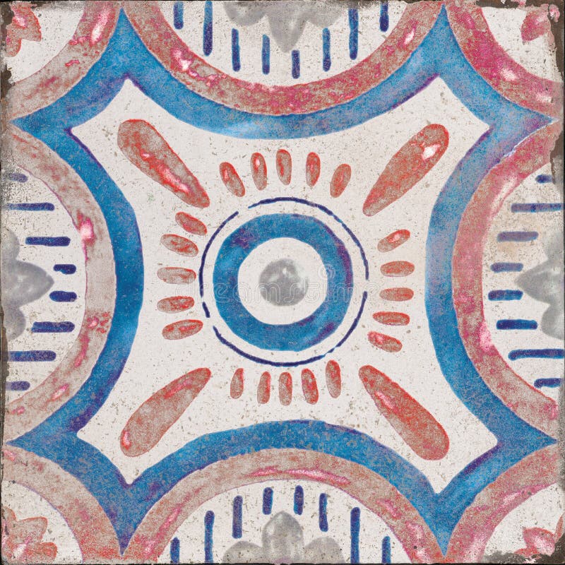 Ceramic Moroccan Patterns Tile Stock Illustration - Illustration of ...