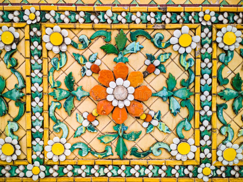 Ceramic Mosaic Decorating the Building Stock Image - Image of glass ...