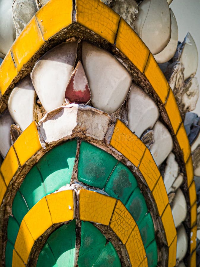 Ceramic Mosaic Decorating the Building Stock Photo - Image of flower ...