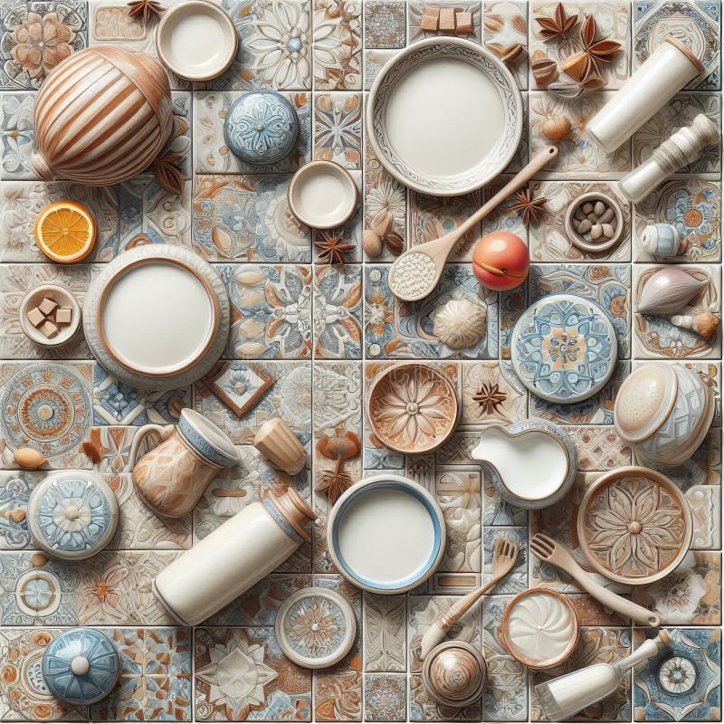 Ceramic Mosaic Durable Glazed Ceramic Tiles Arranged in Pattern Stock ...
