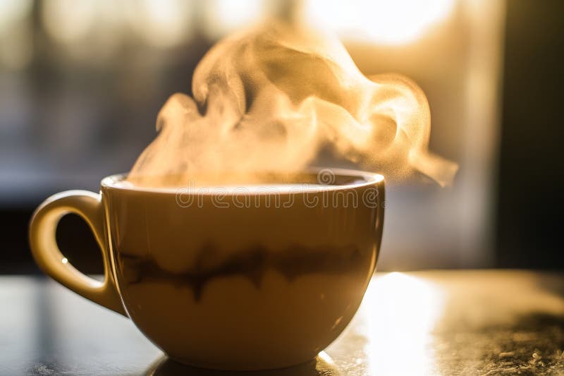 Swirling Steam Rises Gracefully from an Invisible Coffee Cup in a ...