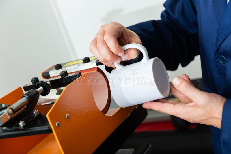 Ceramic Mug Drawing Machine Stock Image - Image of order, worker: 211999349
